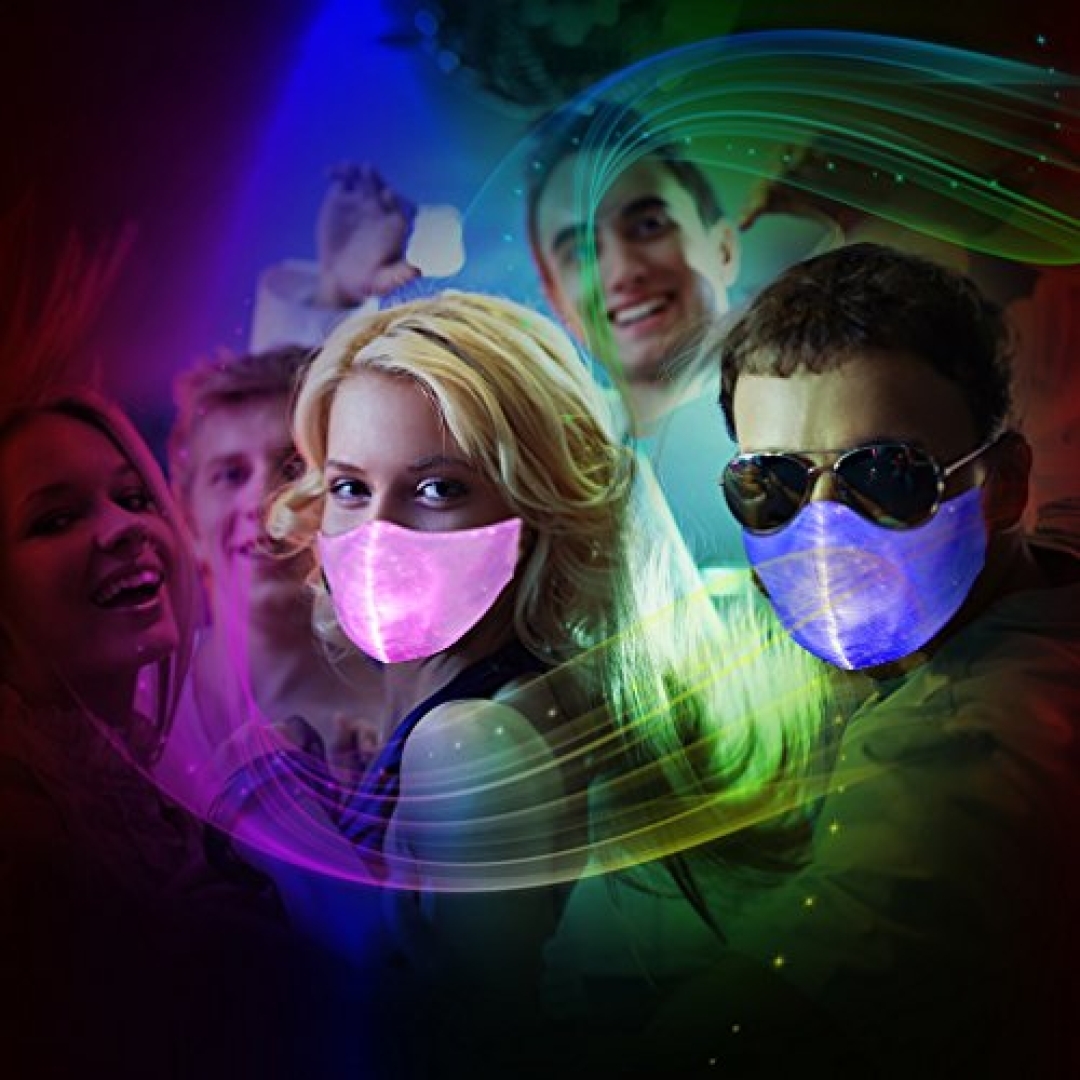 Unisex Fiber Optic Light Up LED Face Mask | Light Up Wear