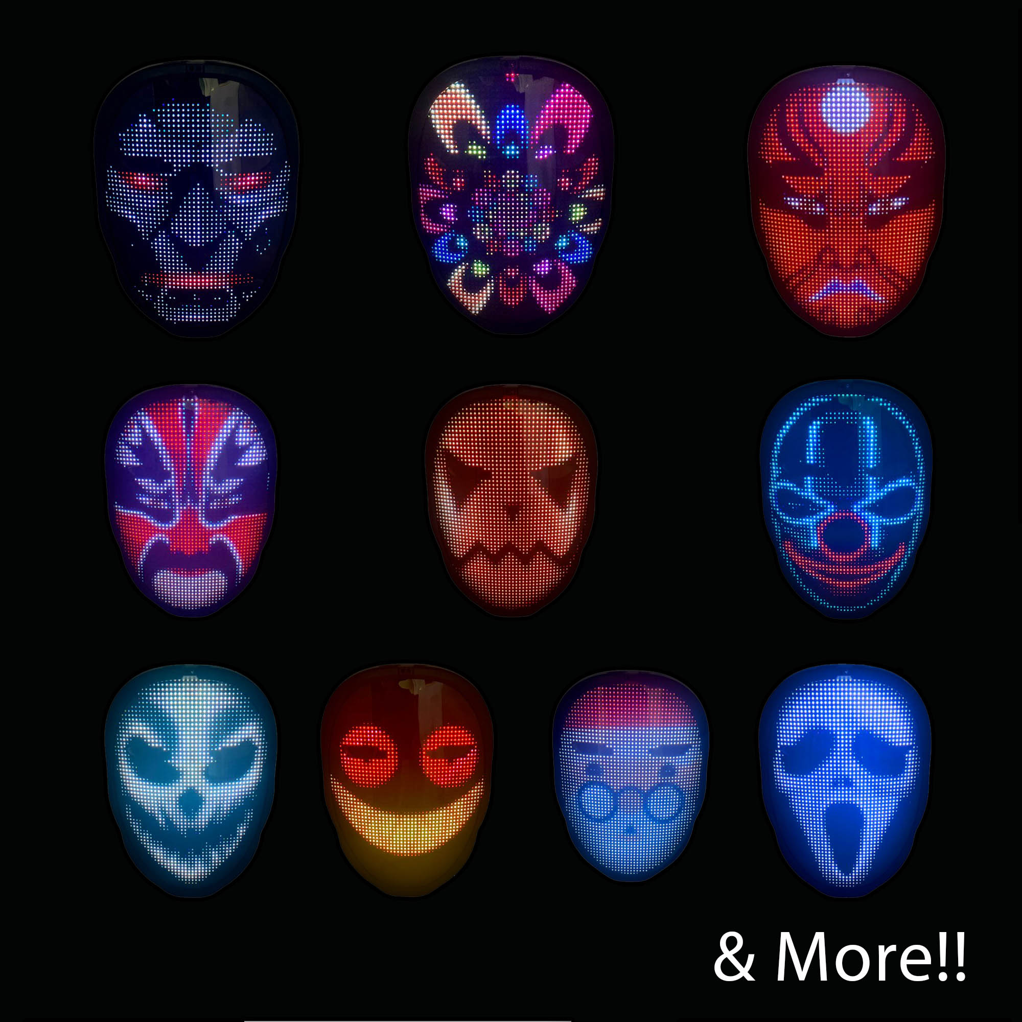 LED Face Changing Shining Mask | Light Up Wear